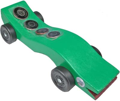 Pinewood Derby Car Coin Pockets